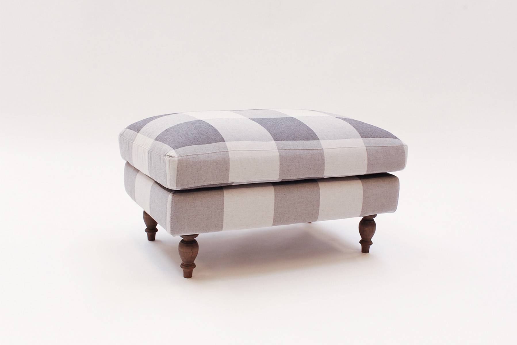 Checked footstool store
